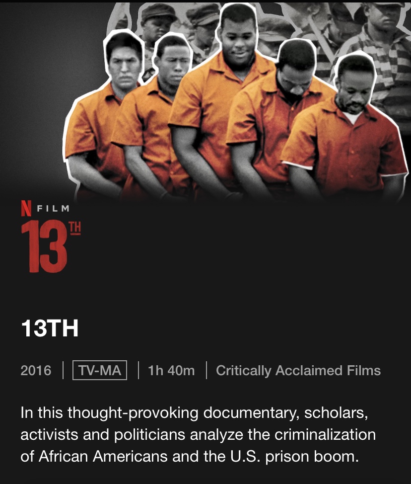 13th by Ava DuVernay and that facebook post by (pseudonym) Officer Jay ...